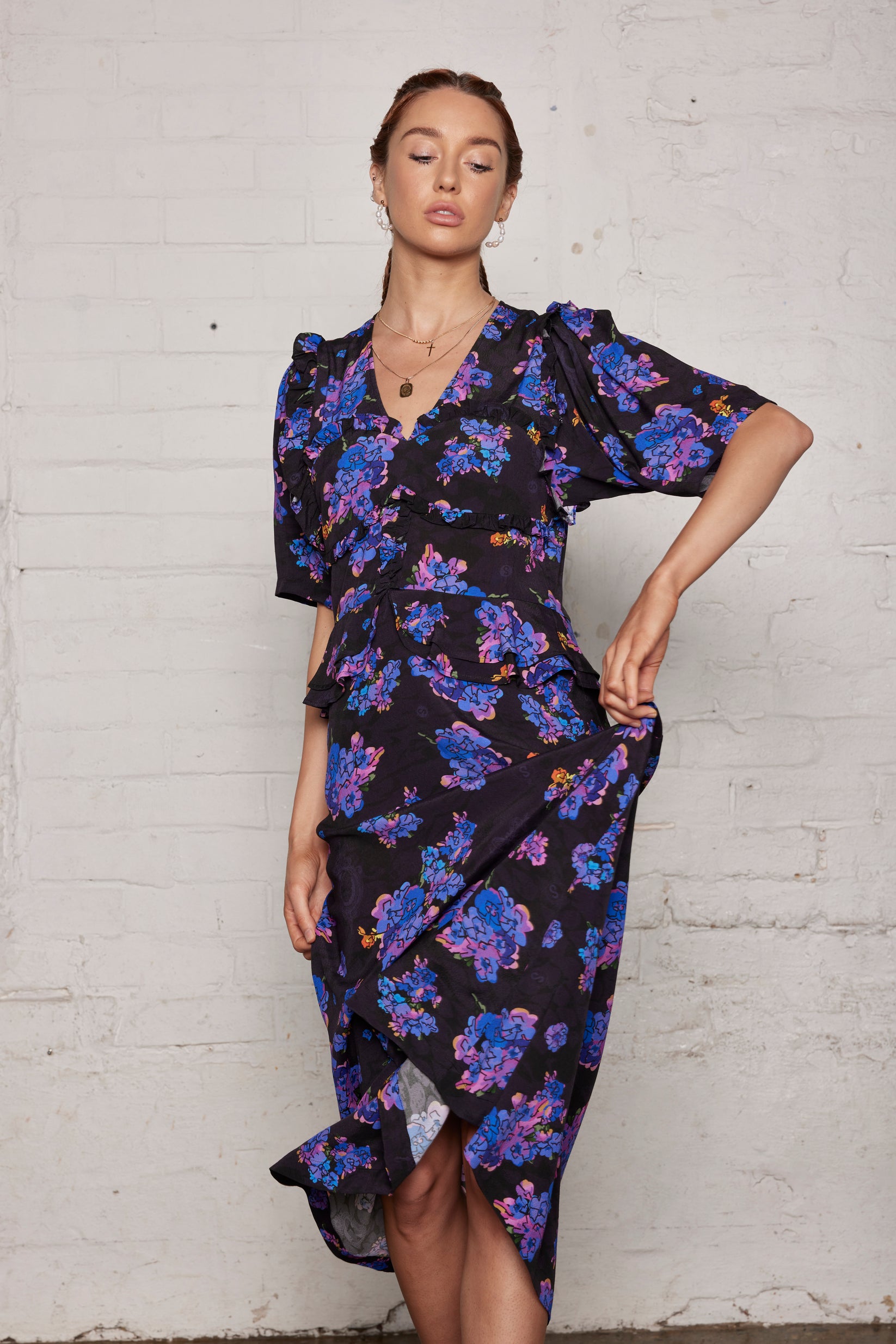 POET DRESS - VIOLET BOUQUET